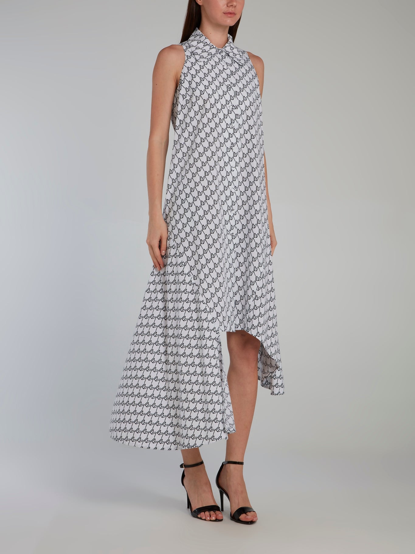 Asymmetrical Sleeveless Monogram Dress – Maison-B-More Global Store